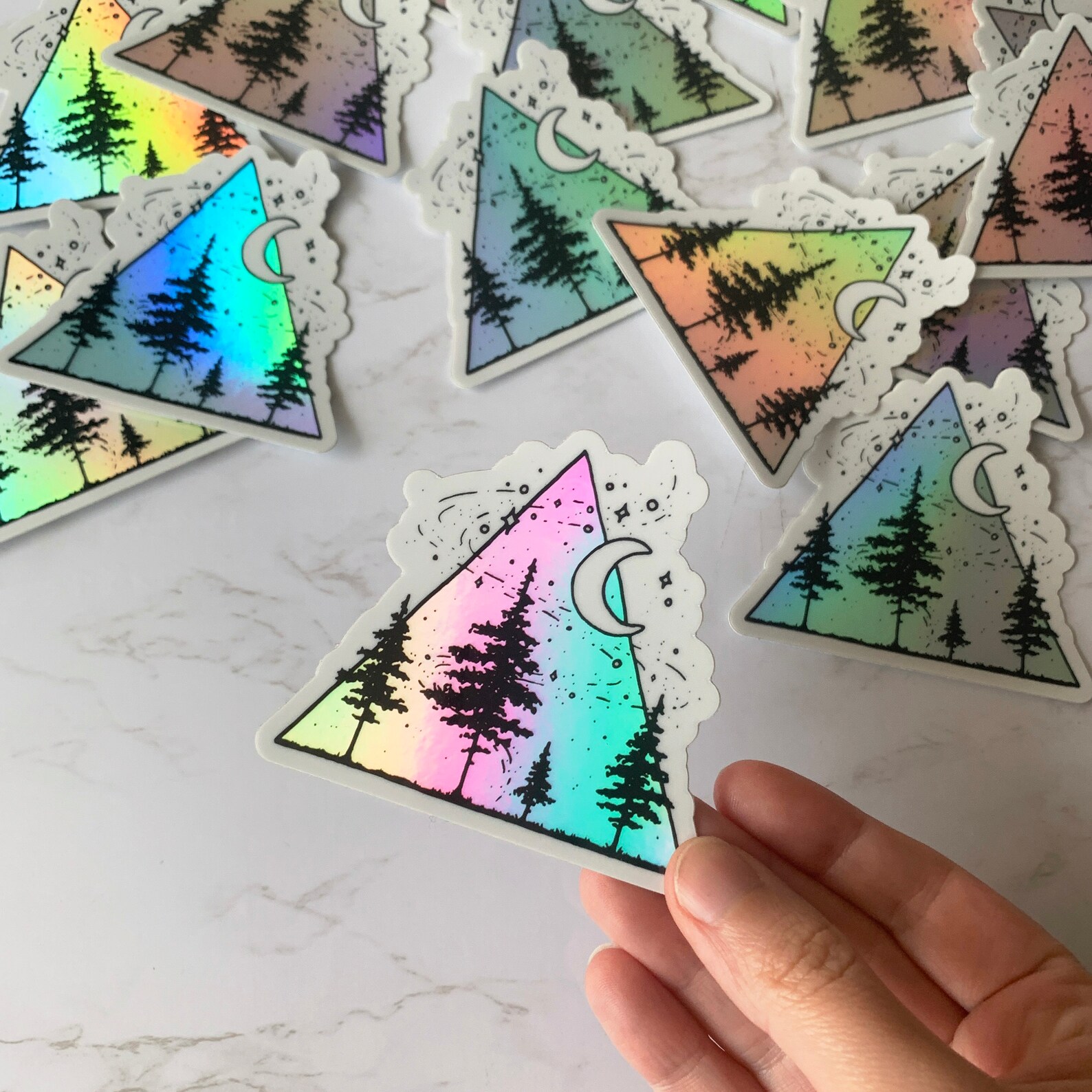Holographic Triangle Sticker Vinyl Sticker Holographic - Etsy