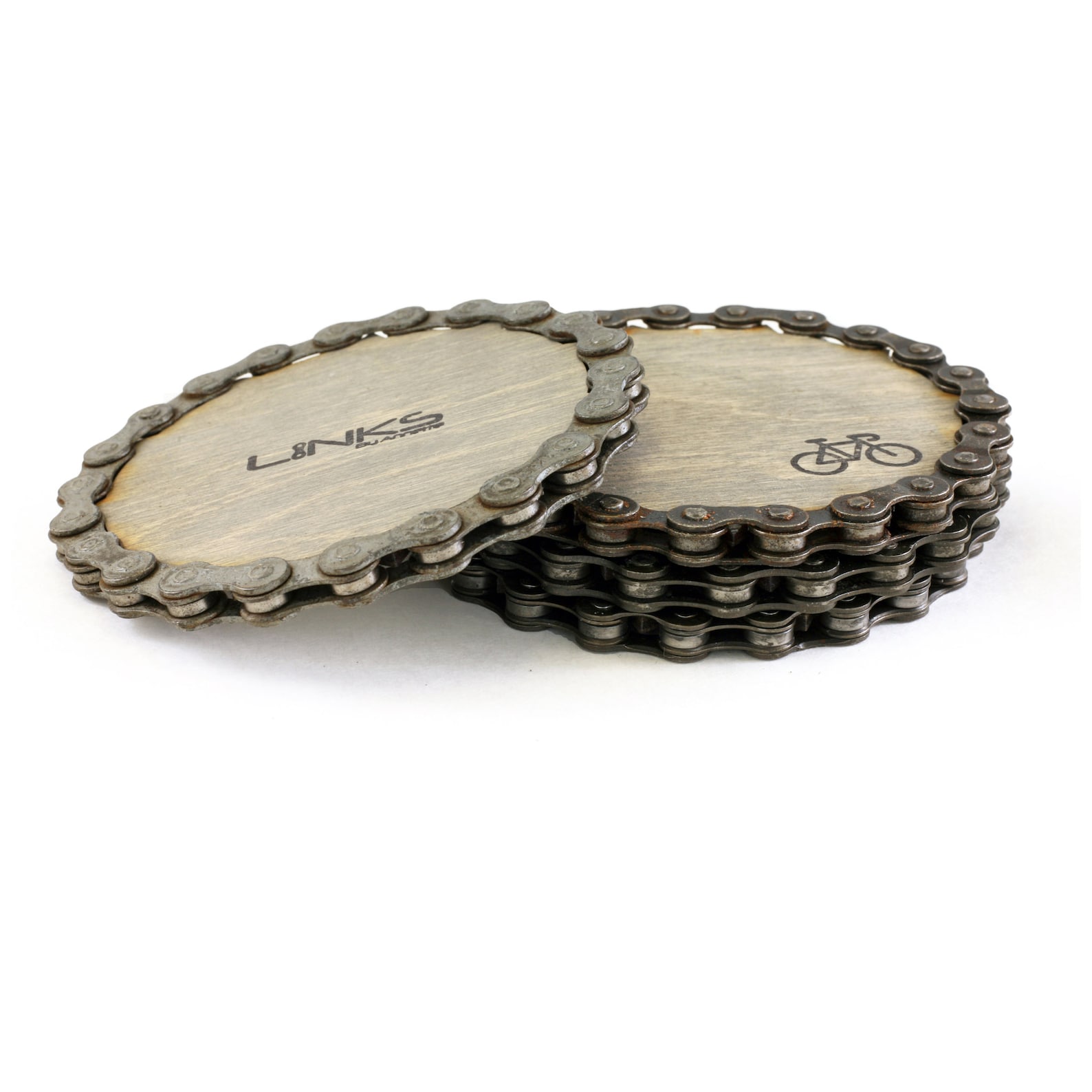 Repurposed Bike Chain Coasters Gift Set Cyclist - Etsy