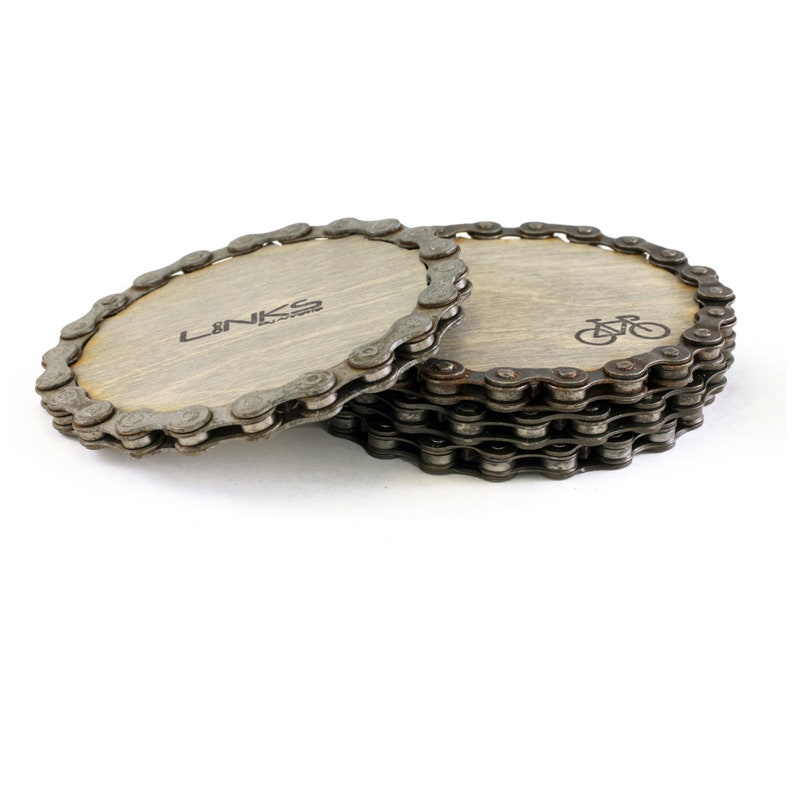 Repurposed Bike Chain Coasters, Gift Set, Cyclist, Housewarming ...