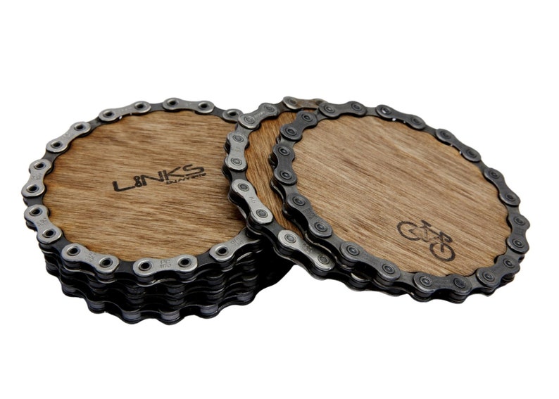 Bike Chain Coasters Upcycled Bike Parts Industrial Coasters - Etsy