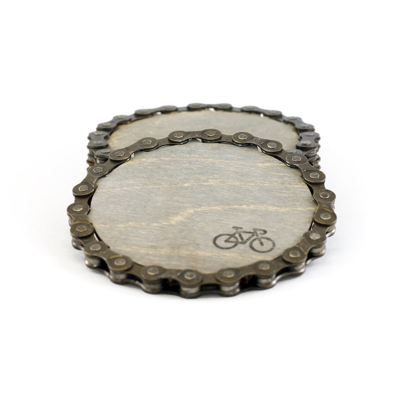 Repurposed Bike Chain Coasters, Gift Set, Cyclist, Housewarming ...