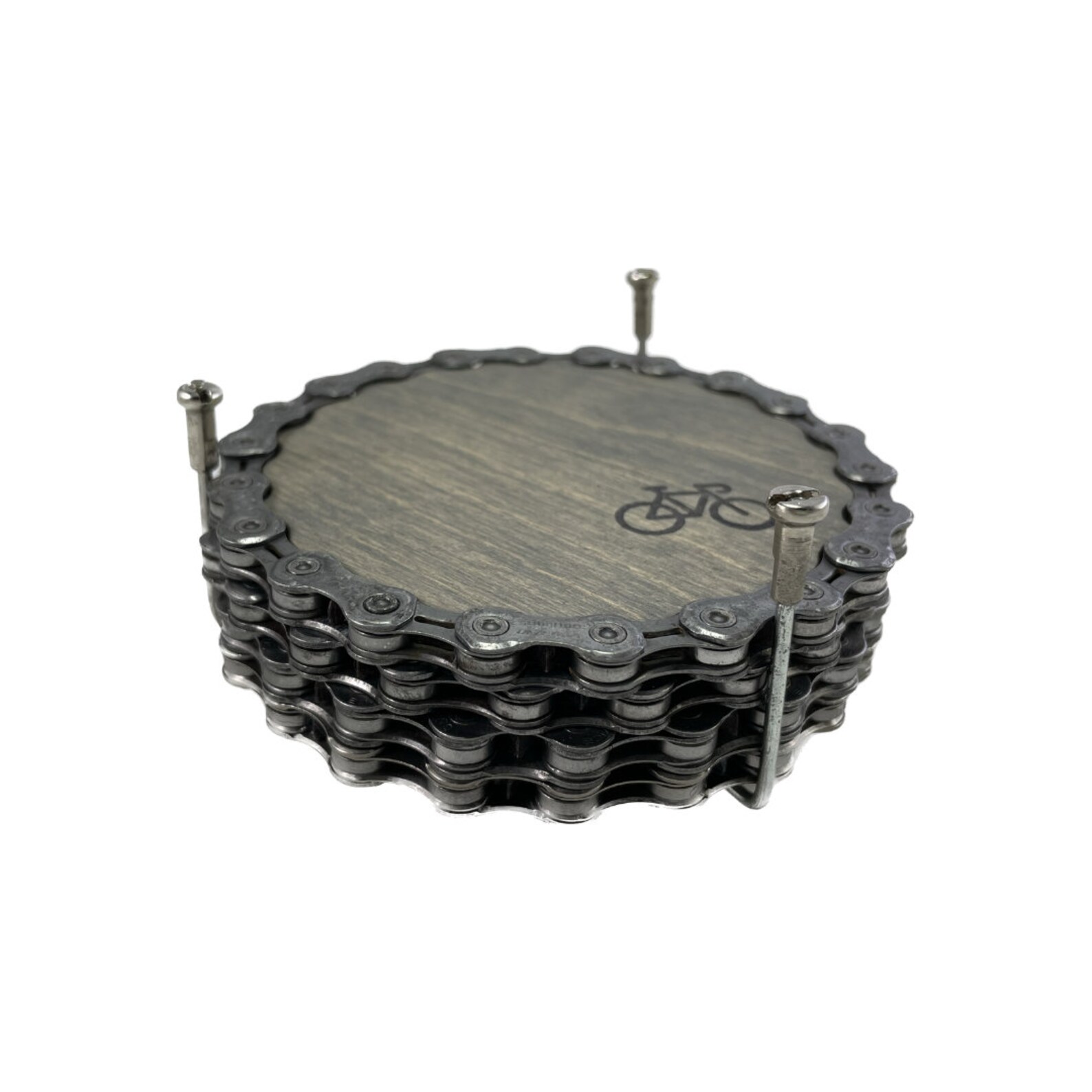 Repurposed Bike Chain Coasters, Gift Set, Cyclist, Housewarming ...