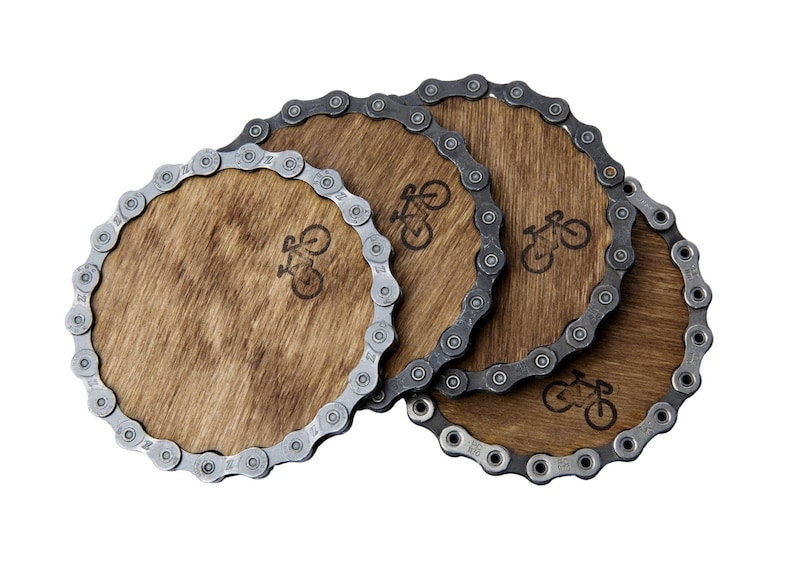 Bike Chain Coasters Upcycled Bike Parts Industrial Coasters - Etsy