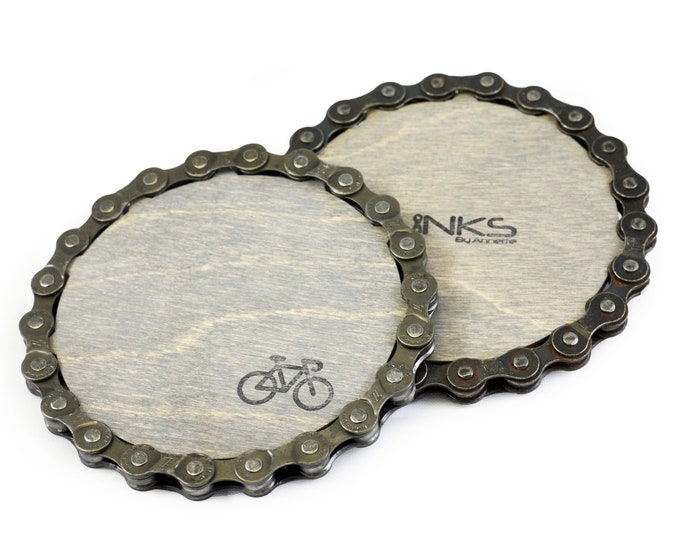 Repurposed Bike Chain Coasters Gift Set Cyclist - Etsy