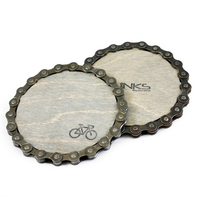 Repurposed Bike Chain Coasters, Gift Set, Cyclist, Housewarming ...