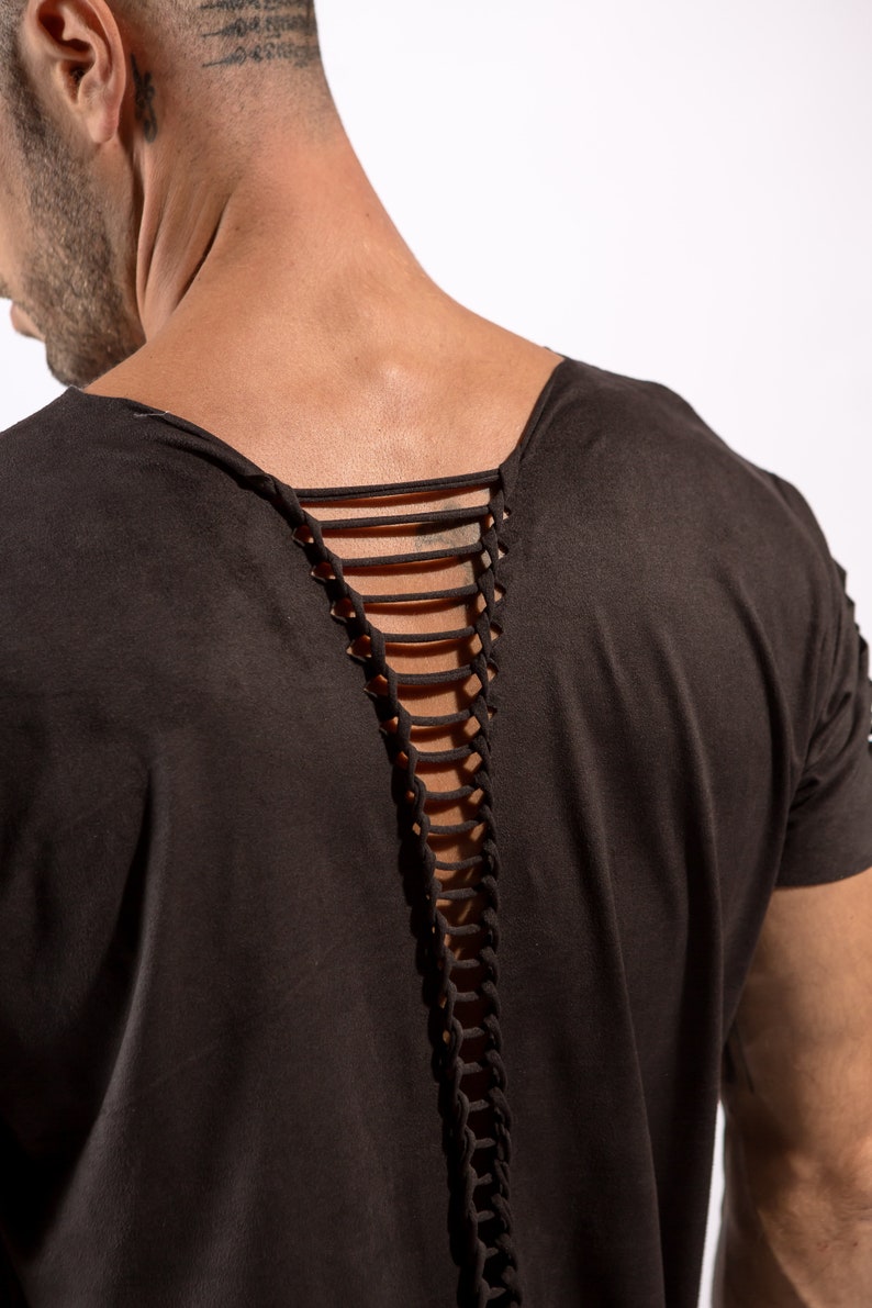 T-shirt for Men Cut Out and Braided, WAKIZA - Etsy