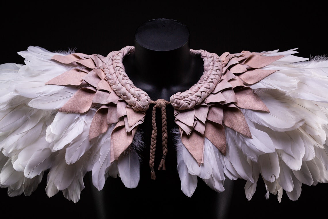 Feathered Shoulder Pad Costume Festival Burning Man - Etsy