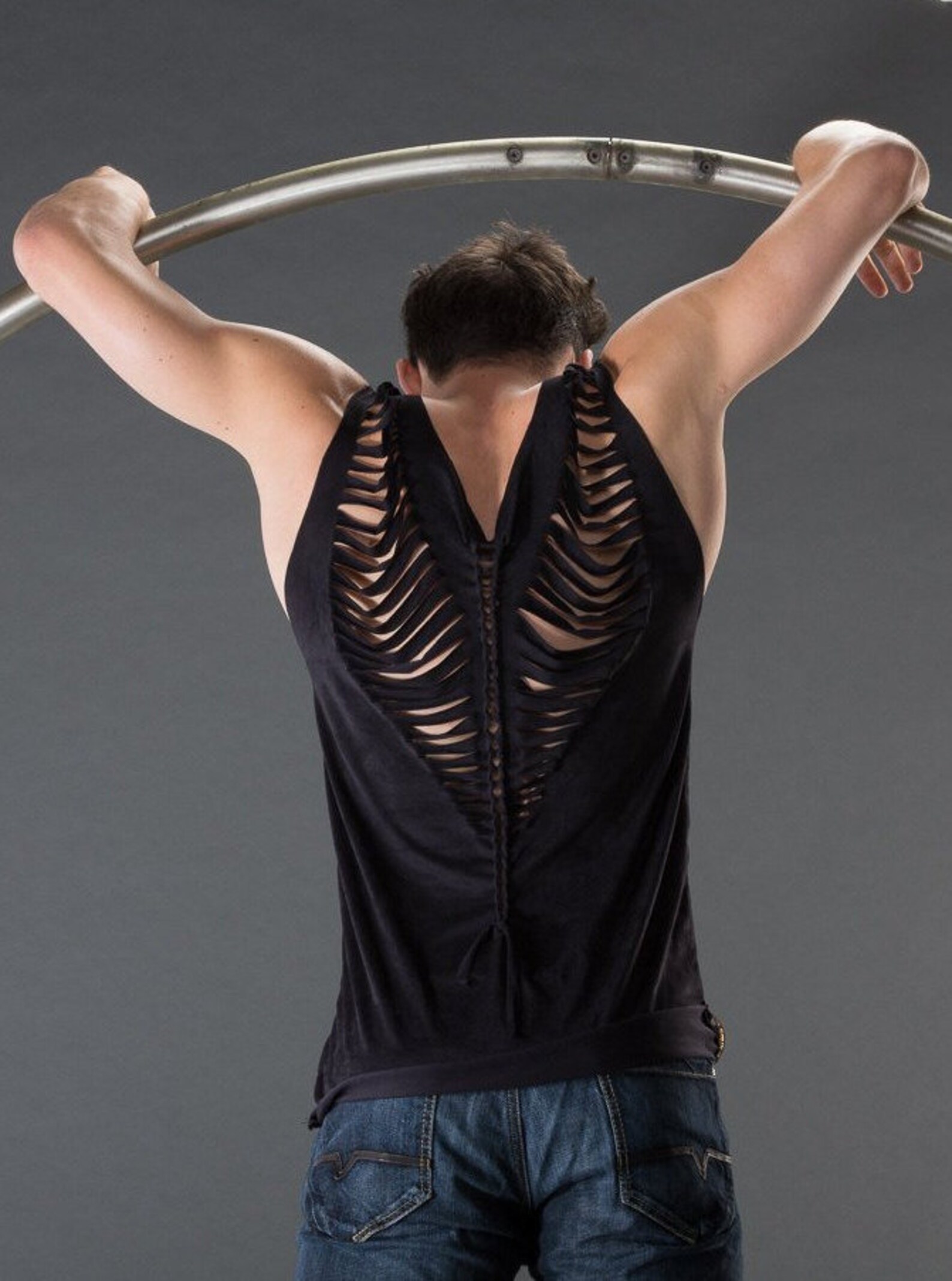 T-shirt for Men Cut Out and Braided NOTOS - Etsy