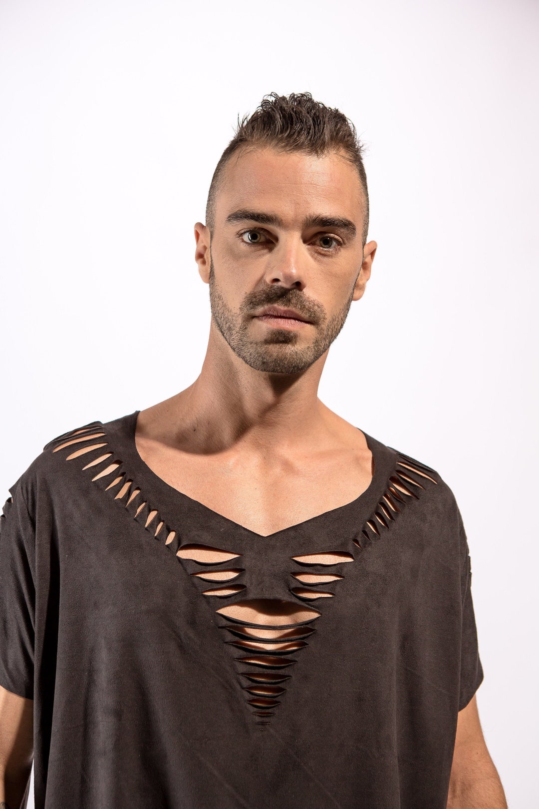 T-shirt for Men Cut Out and Braided, WAKIZA - Etsy