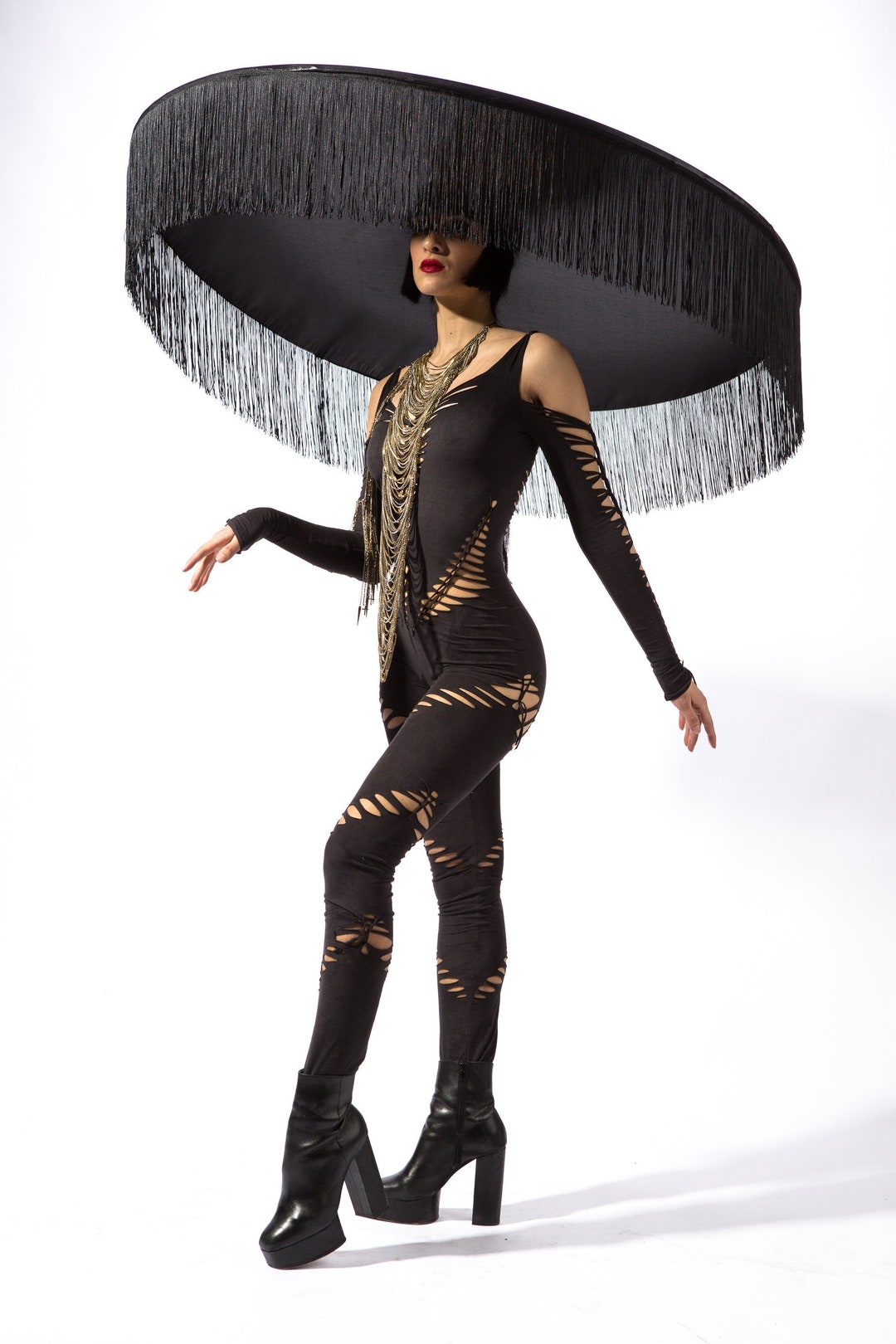 Giant Collapsible Hat - Oversized Fringed Hat but Foldable in a Small ...