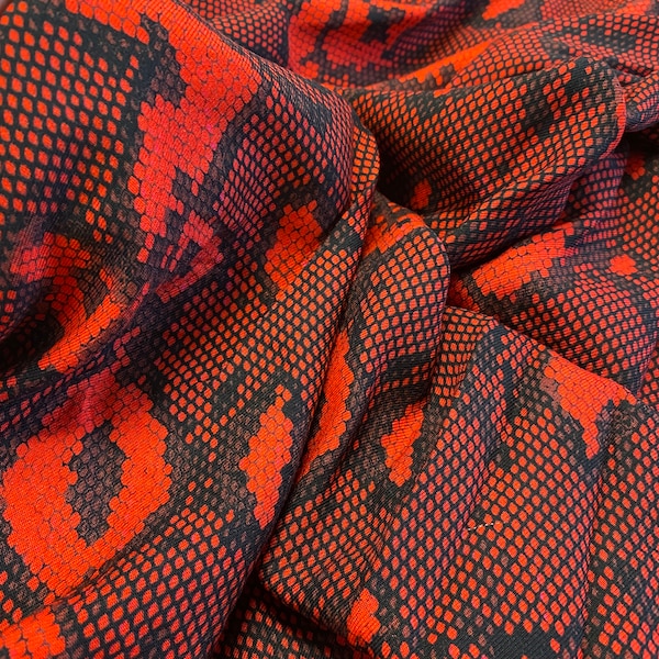 Red Snake Print Fabric - Etsy