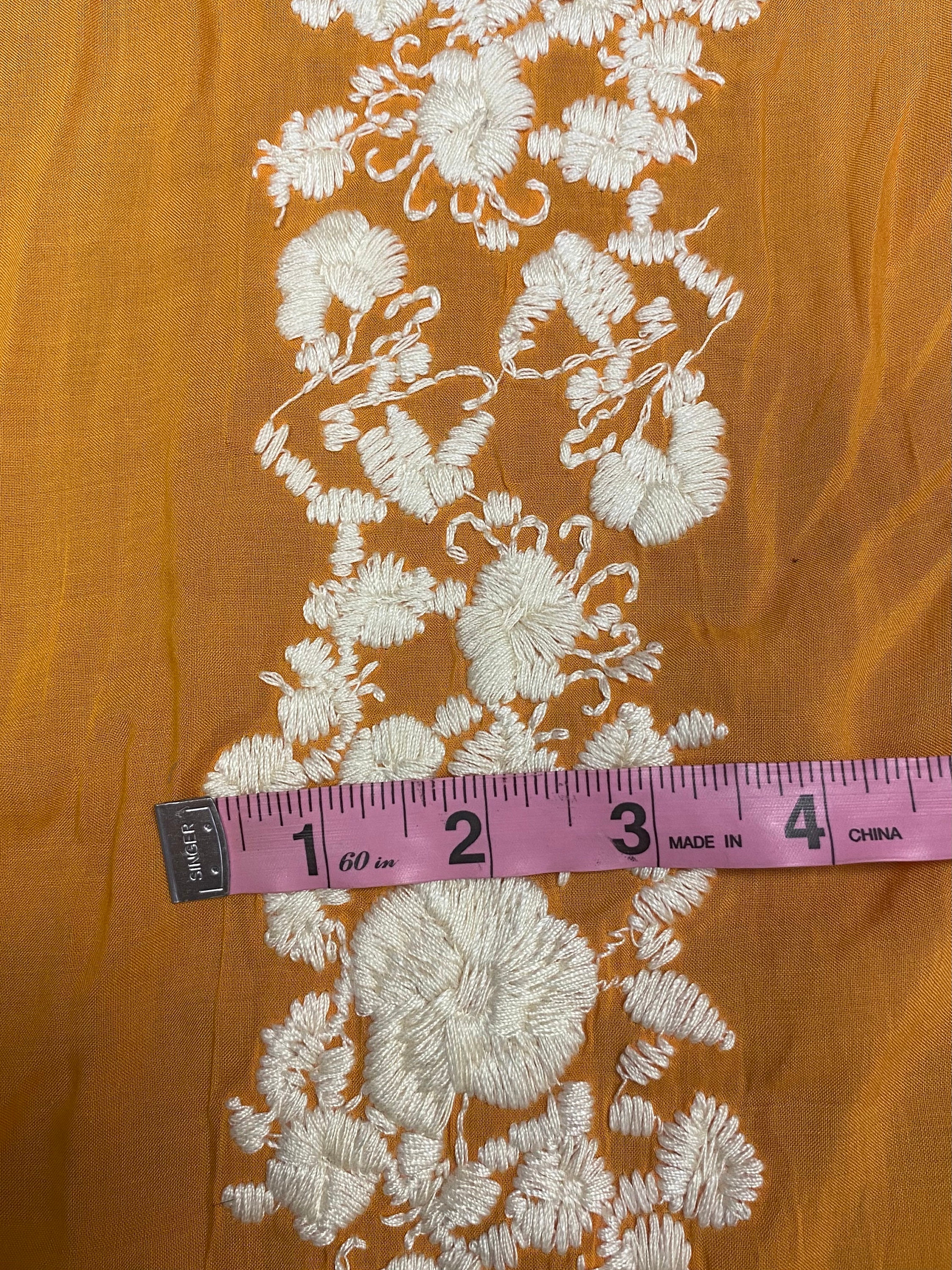 Orange Embroidery by the Yard Embroidery Fabric by the Yard | Etsy