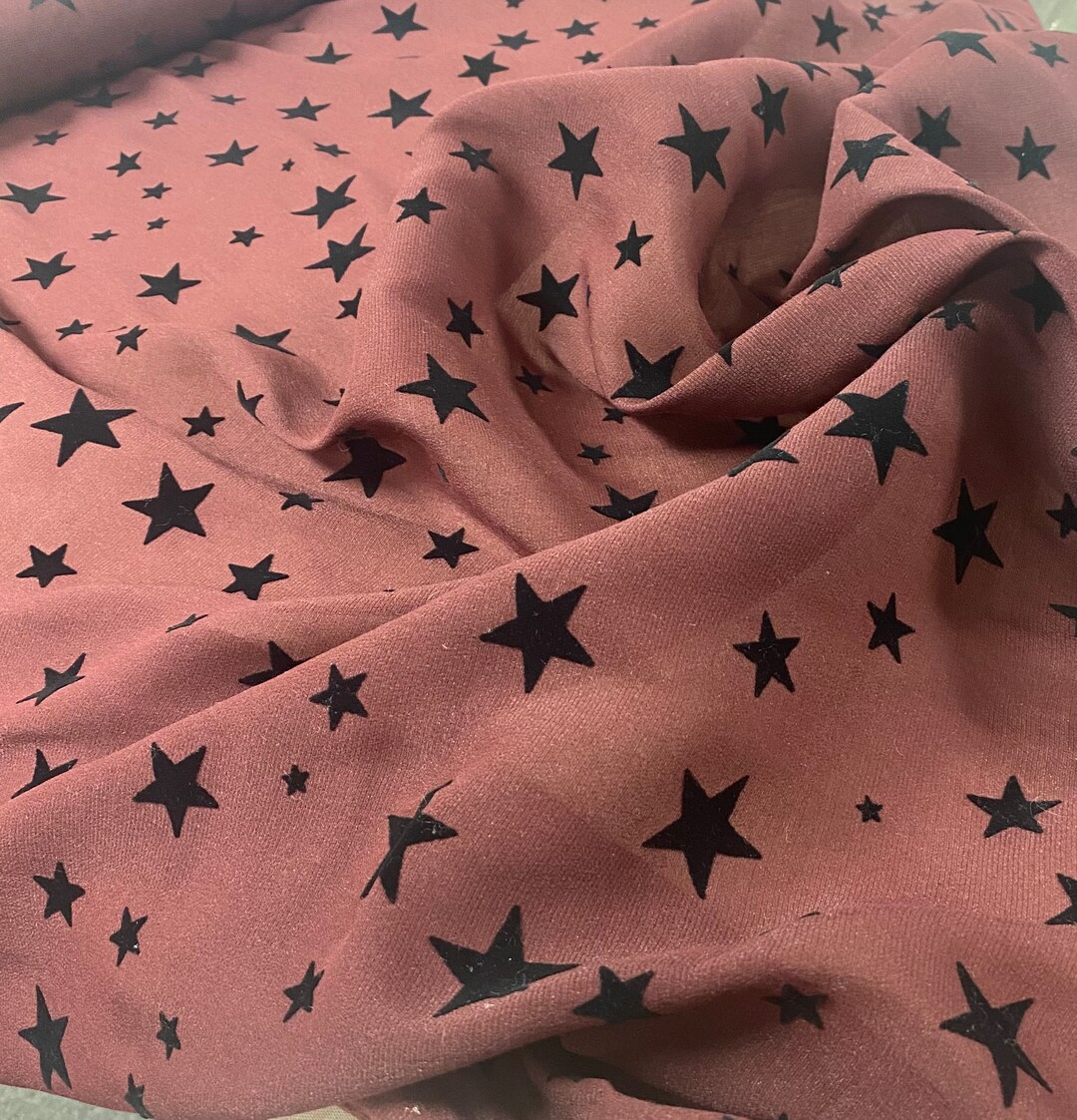 Flocked Maroon Cotton Fabric: Black Star Apparel Fabric - Etsy