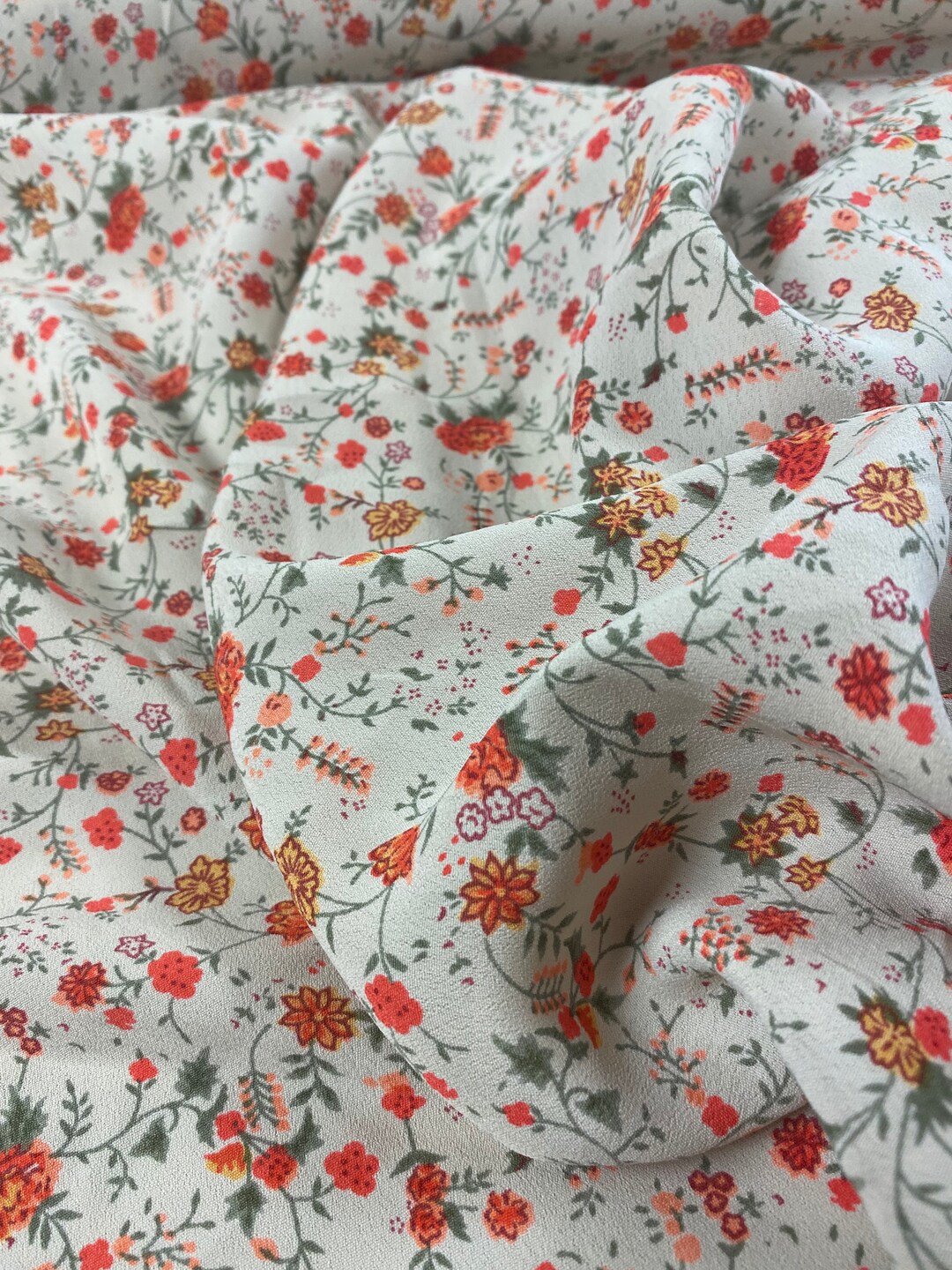 Cottage Rayon Crepe Fabric by the Yard, Rayon Crepe Fabric Yardage ...