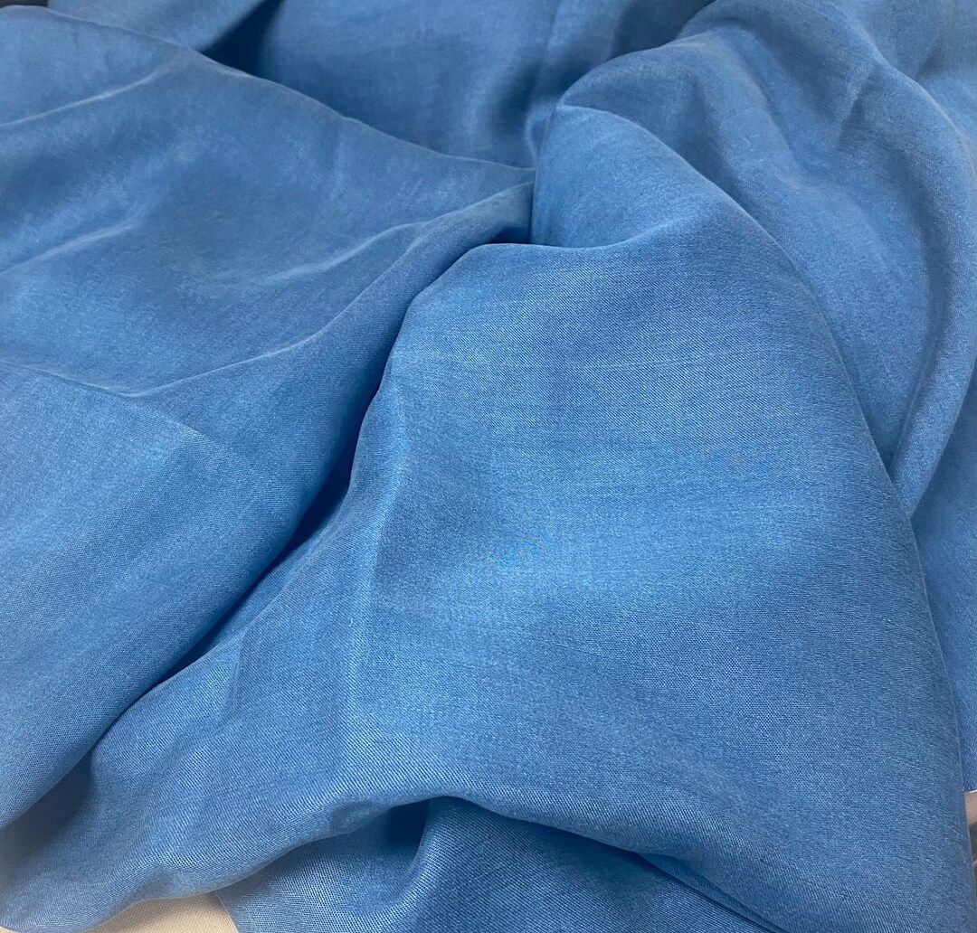 1.25 Yards Blue Tencel Fabric by the Yard, Tencel Yardage, Blue Fabric ...