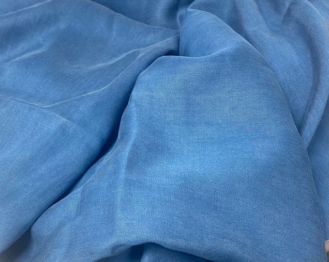 2 Yards Blue Tencel Fabric by the Yard, Tencel Yardage, Blue Fabric by ...