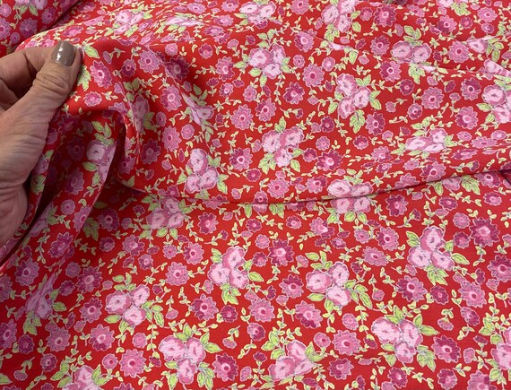 Sweet Floral Rayon Crepe Fabric by the Yard Rayon Crepe - Etsy