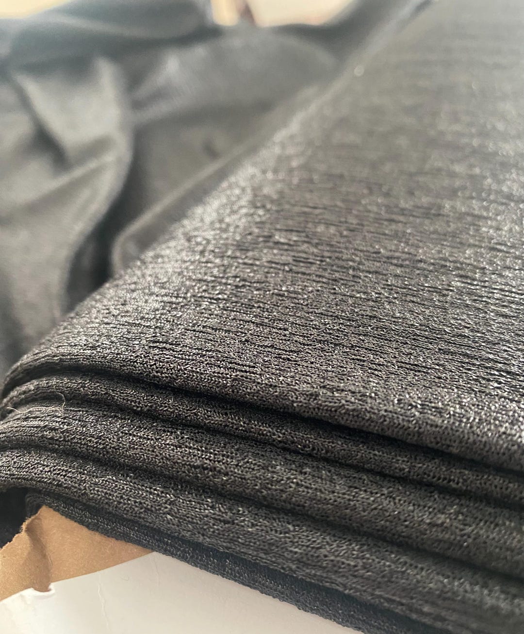 Black Ribbed Stretch Fabric: Textured Apparel Yardage - Etsy