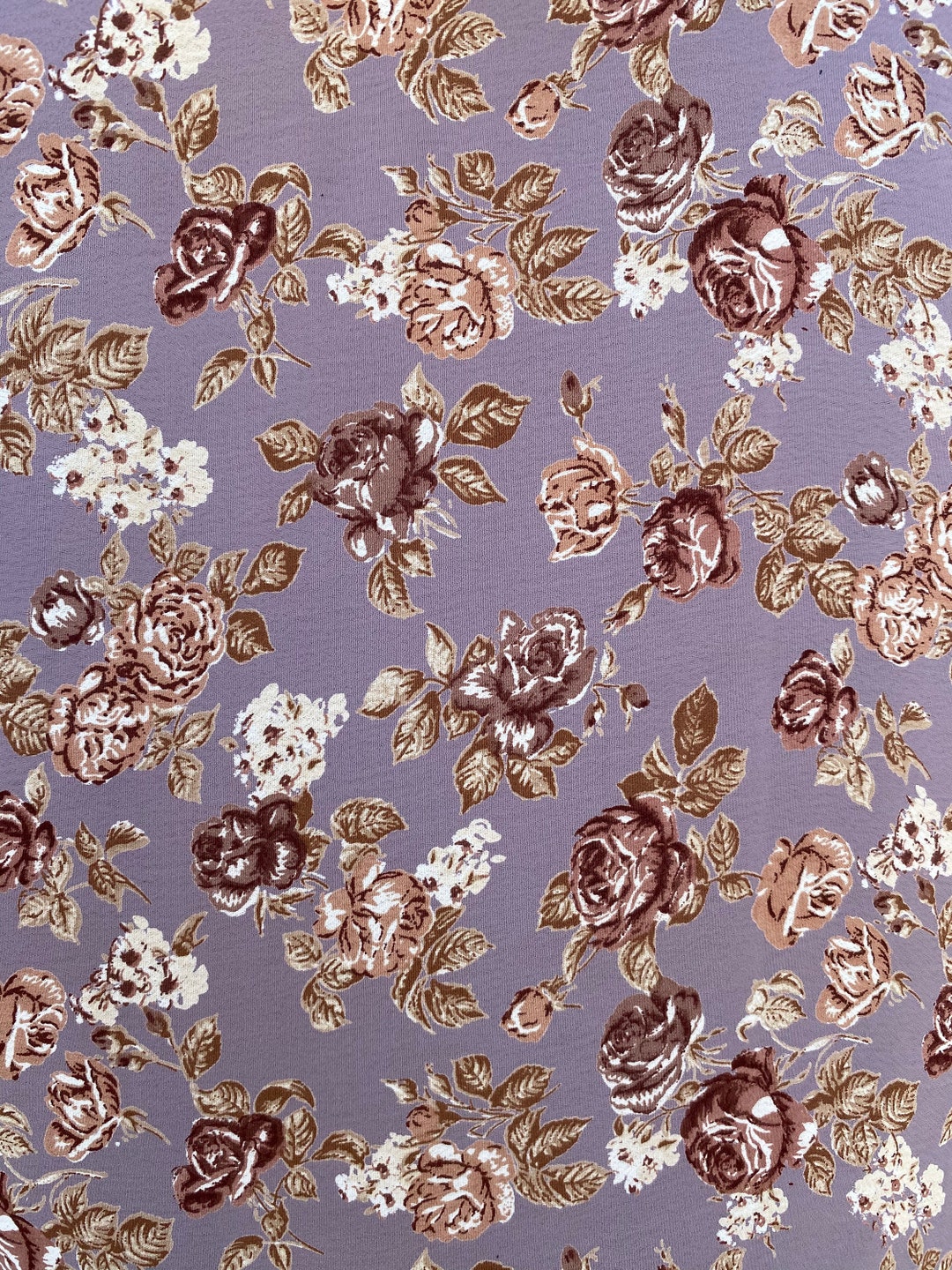 Cottage Floral Rayon Crepe Fabric by the Yard, Rayon Crepe Fabric ...