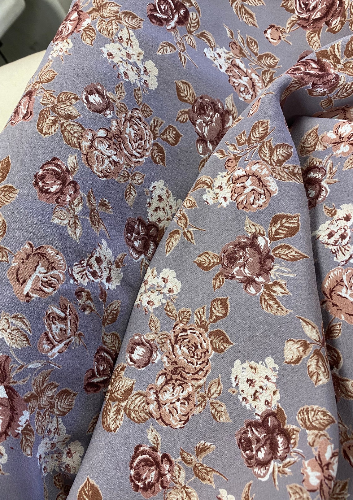 Cottage Floral Rayon Crepe Fabric by the Yard Rayon Crepe - Etsy