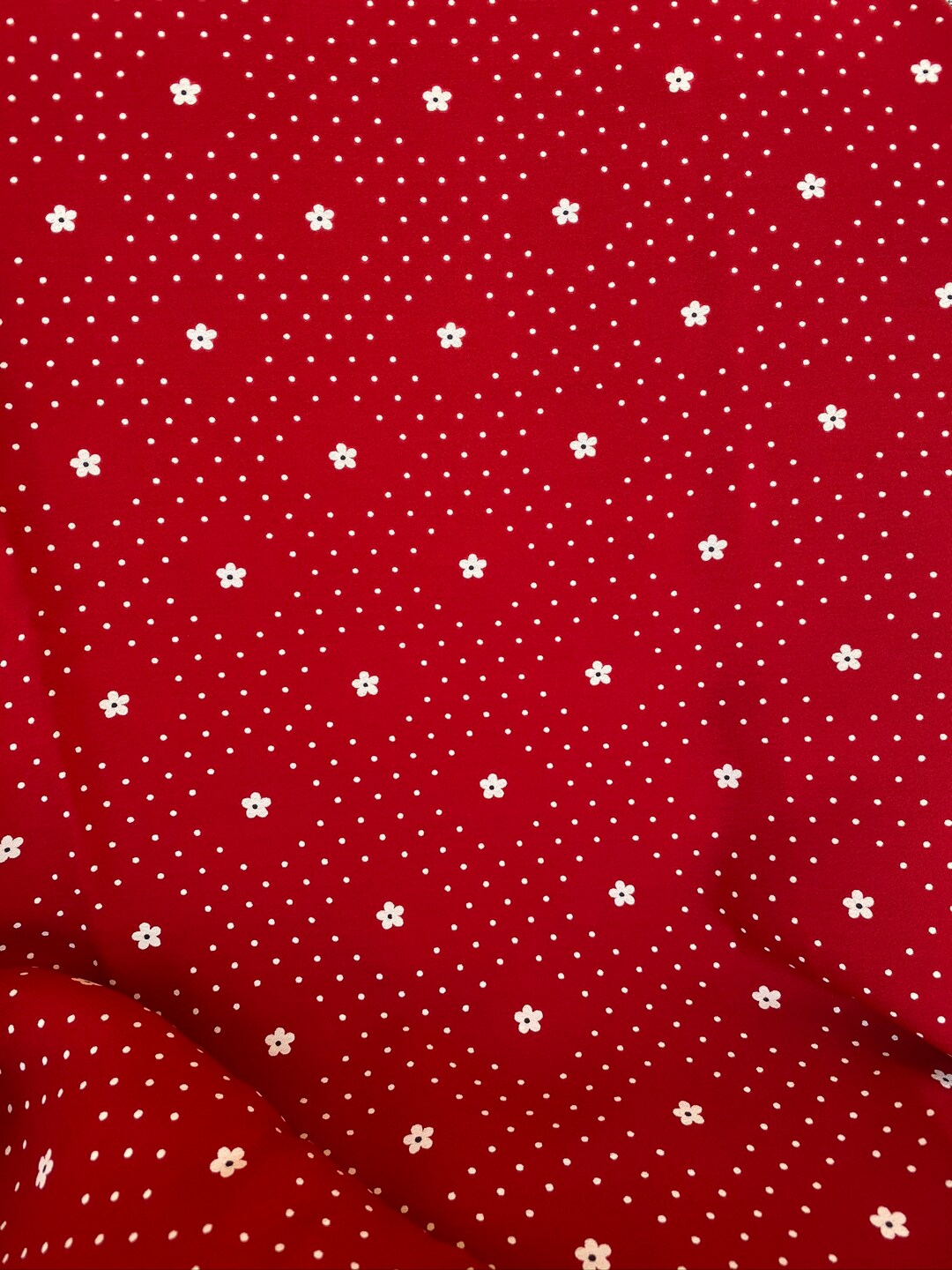 Red Dot Rayon Crepe Fabric by the Yard, Rayon Crepe Fabric Yardage ...