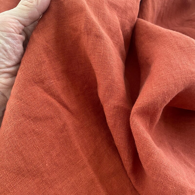 Linen Rust Fabric - Etsy