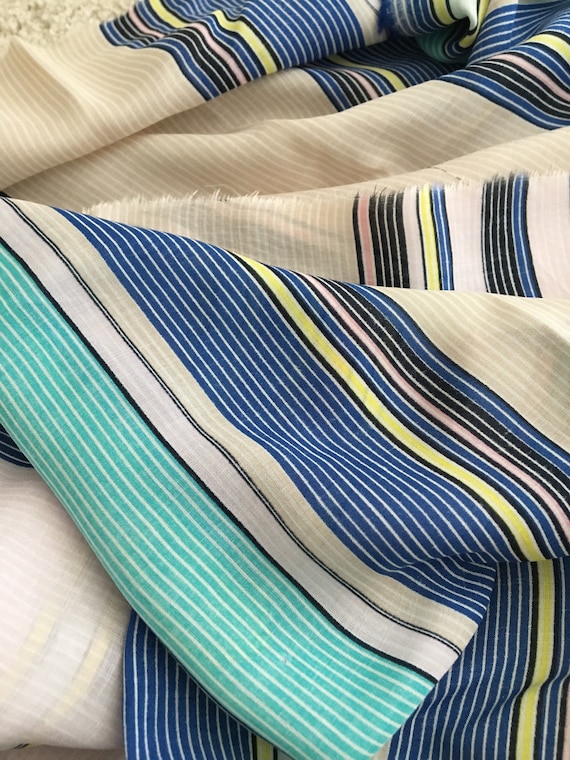 Striped Rayon Staple Fabric Printed Rayon Rayon by the Yard | Etsy