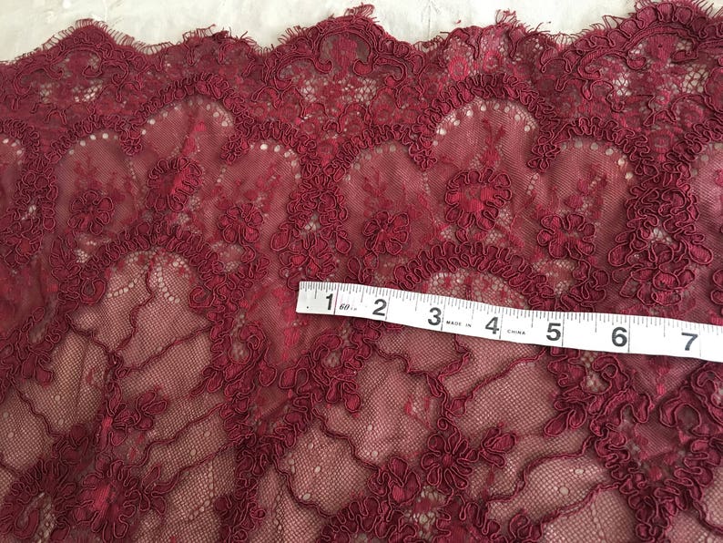 SALE Ox Blood Lace by the Yard Designer Lace by the Yard | Etsy