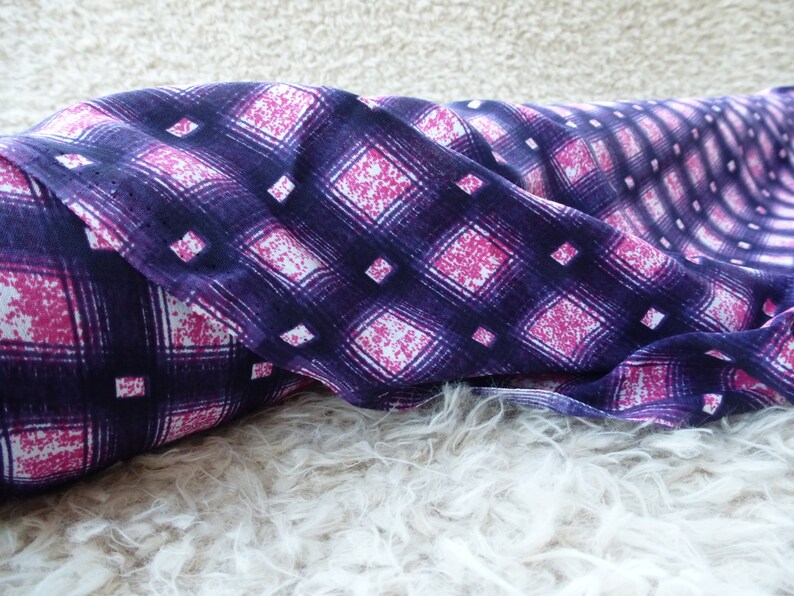 Purple Plaid Rayon Fabric by the Yard Plaid Yardage Rayon by - Etsy