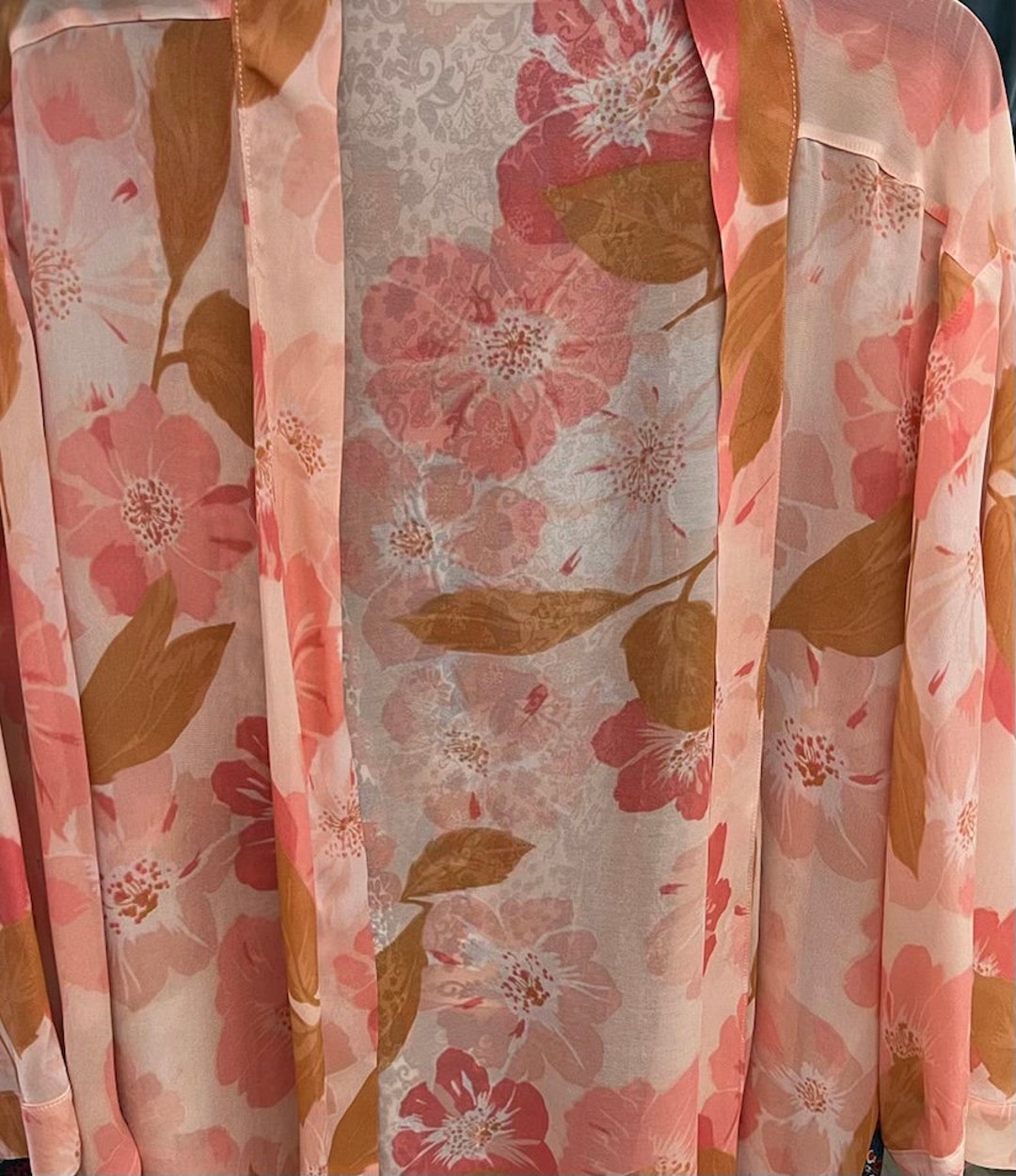 Pink Floral Rayon Chiffon Fabric: Sheer Blush Yardage - Etsy