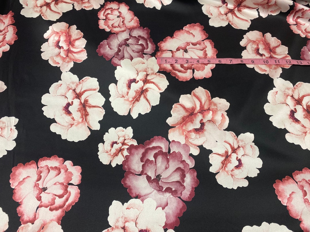 Begonia Silk Satin Fabric by the Yard, Silk Yardage, Lycra Fabric by ...