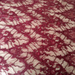 SALE!! Ox Blood Lace by the Yard, Designer Lace by the Yard, Yardage ...