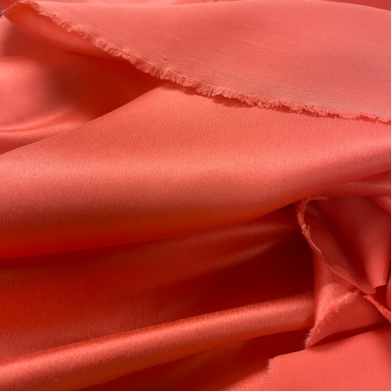 Coral Silk Fabric - Etsy