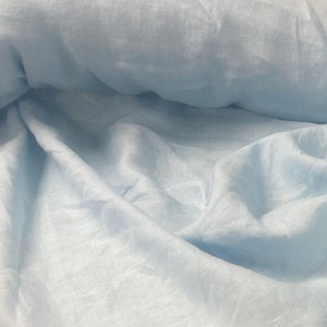 Powder Blue Linen Fabric, Light Blue Linen Fabric by the Yard, Blue ...
