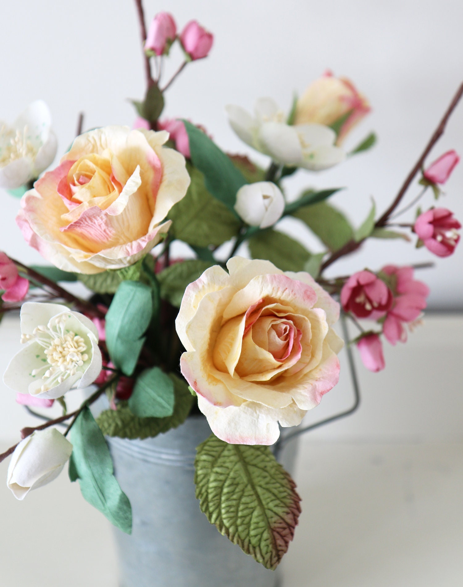 Paper Flower Bouquet of Spring Flowers Handmade Gift for - Etsy