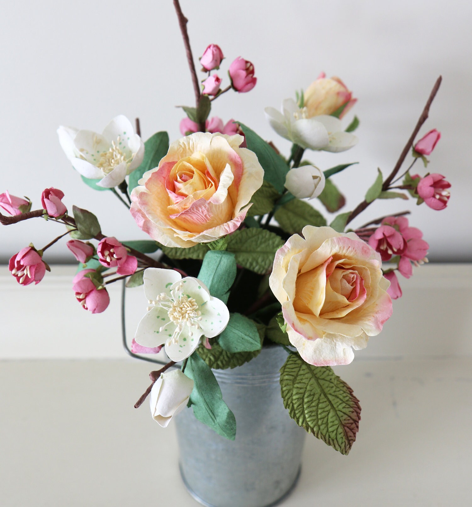 Paper Flower Bouquet of Spring Flowers Handmade Gift for - Etsy