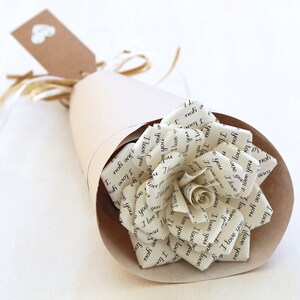 Personalised Paper Rose | Literary Rose With Words, Poem, Lyrics for ...