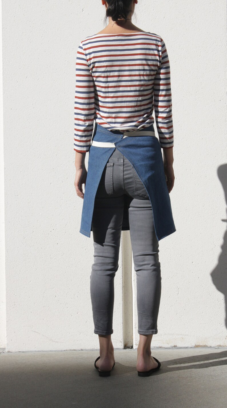 Blue Denim Half Apron With Pocket / Cafe Apron / Chef Waist Apron ...