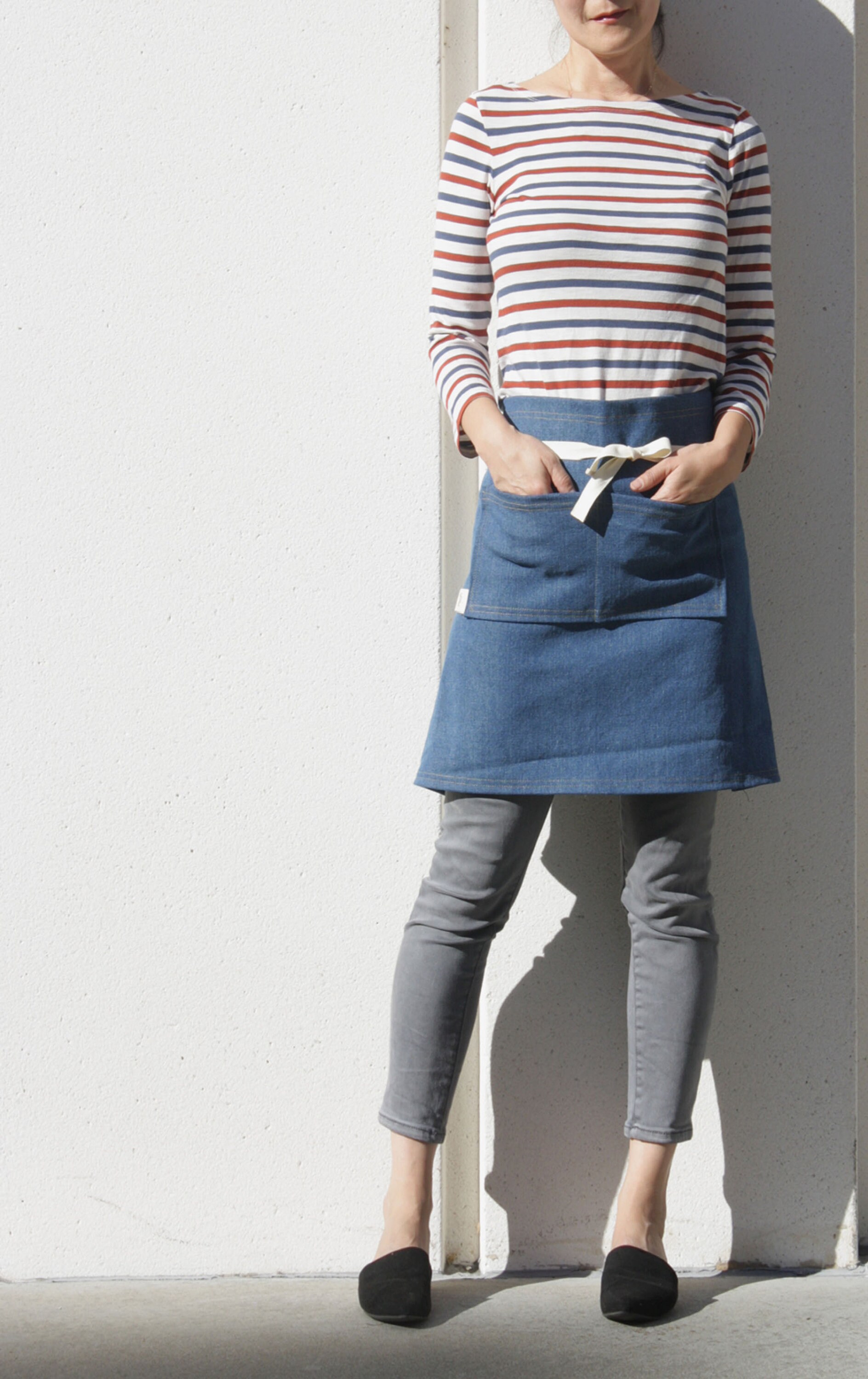 Blue Denim Half Apron With Pocket / Cafe Apron / Chef Waist Apron ...