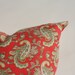 Red Paisley Pillow Cover / Cottage Chic Pillow / Red Throw - Etsy