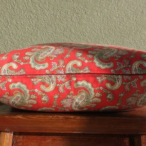 Red Paisley Pillow Cover / Cottage Chic Pillow / Red Throw Pillow ...