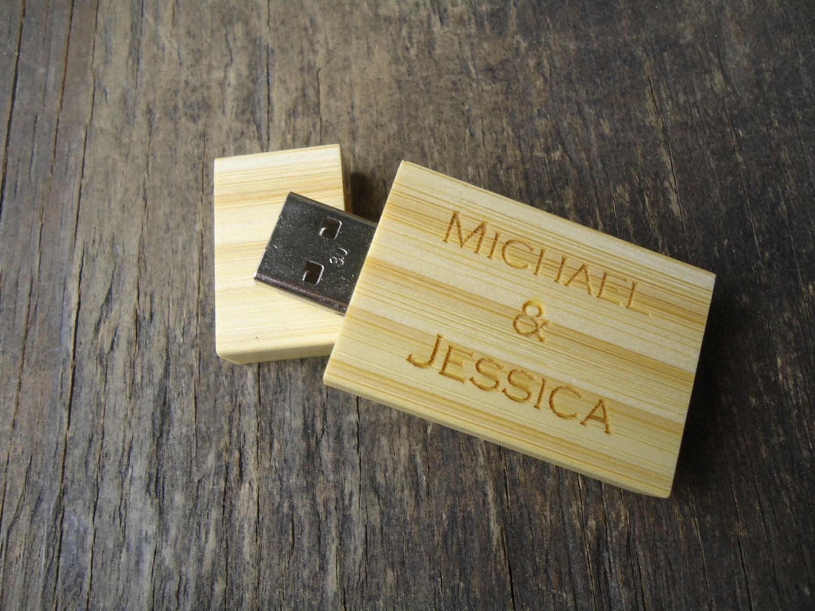 8 GB USB Engraved Flash Drive Light Bamboo Style | Etsy