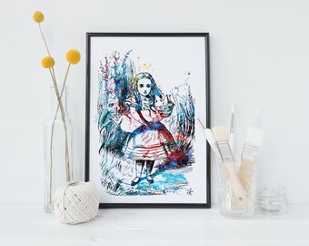 Alice in Wonderland Book Art Print Book Art Bottle Upcycled | Etsy