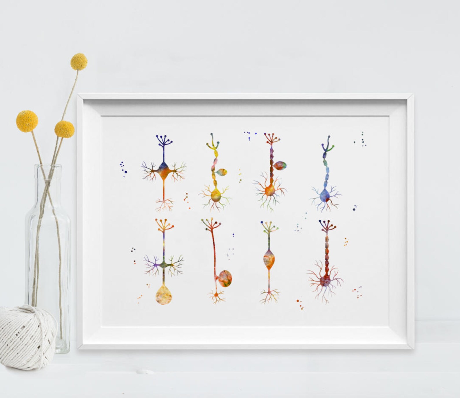 Neuron Cells Art Print Watercolor Neurons Synapses Print Brain - Etsy