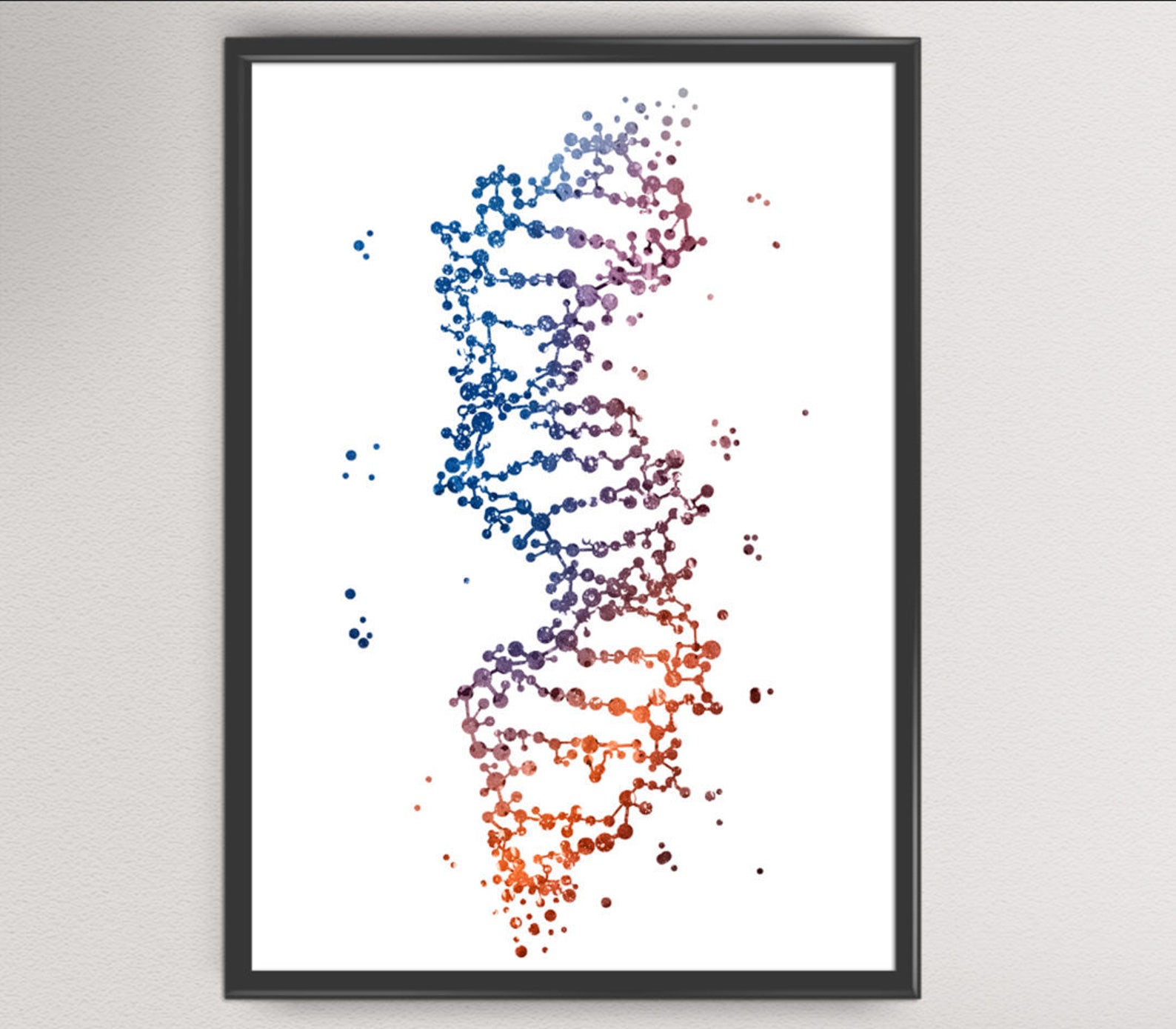 DNA Print Art Watercolor Science Art Human DNA Biology Print Science ...