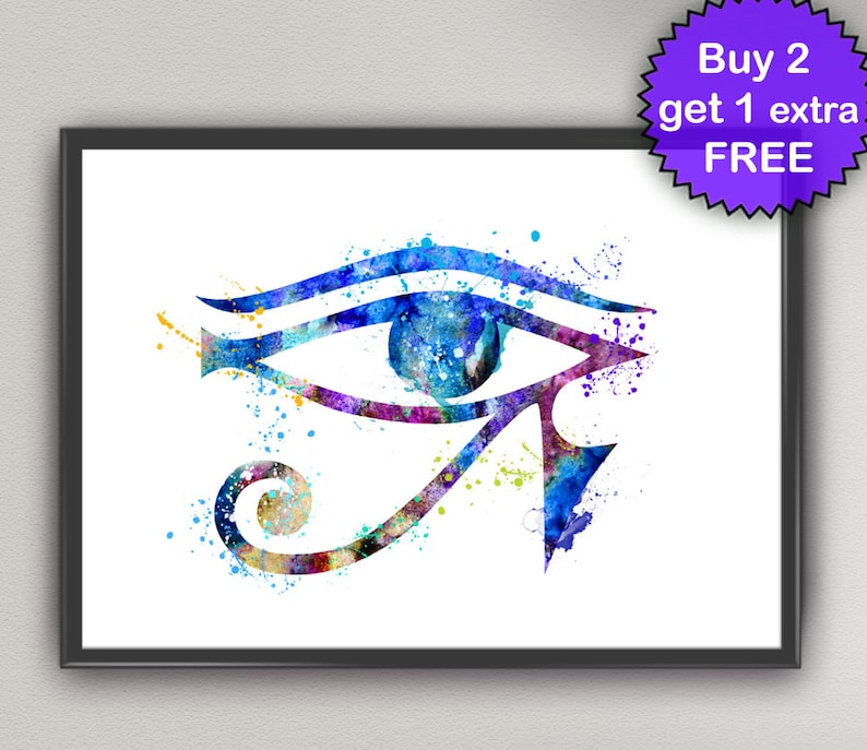 HORUS EYE Watercolor Art Print Egyptian God of Ancient Egypt | Etsy