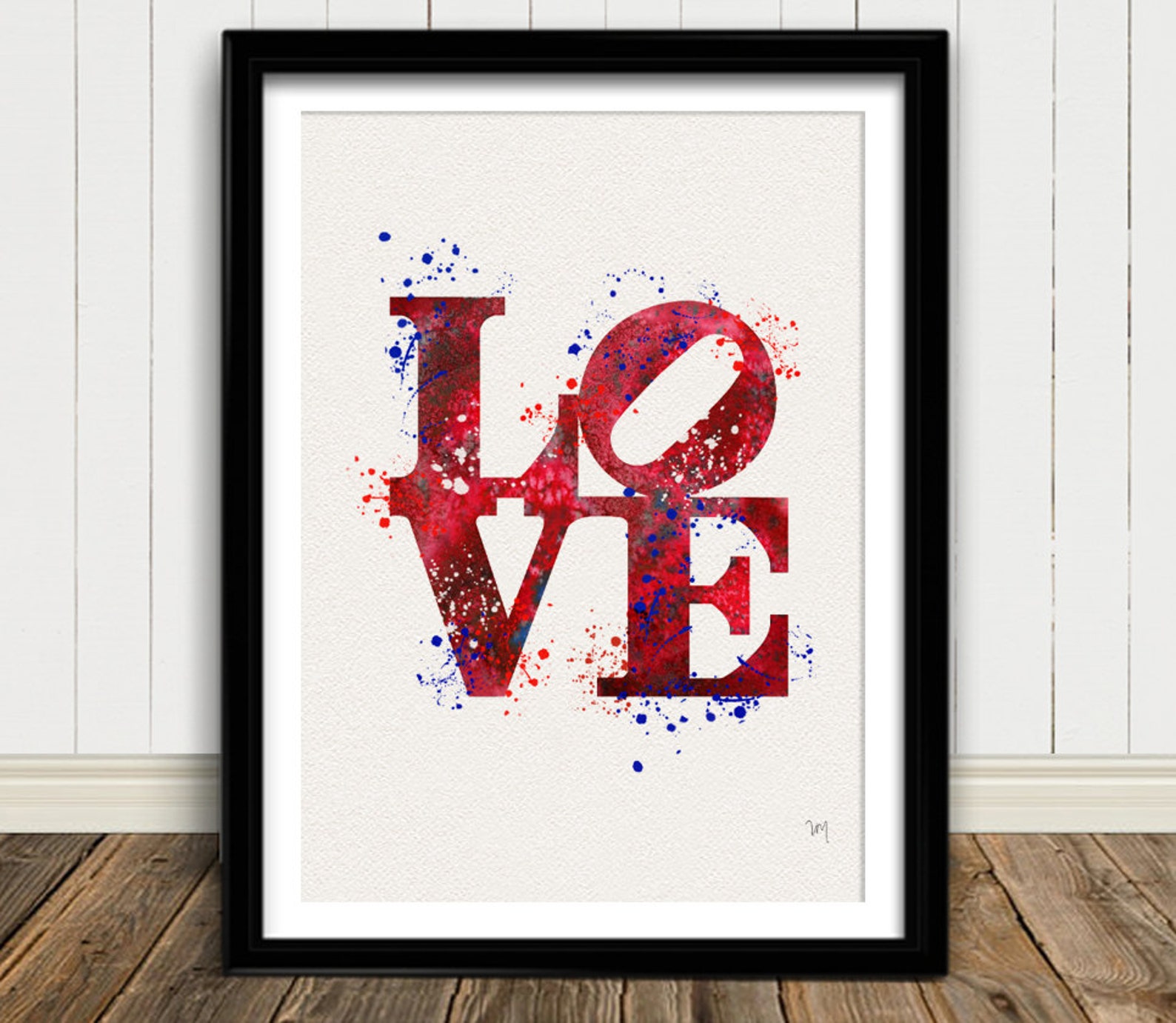 LOVE Art Watercolor Print Ink Painting Urban Art Illustration - Etsy