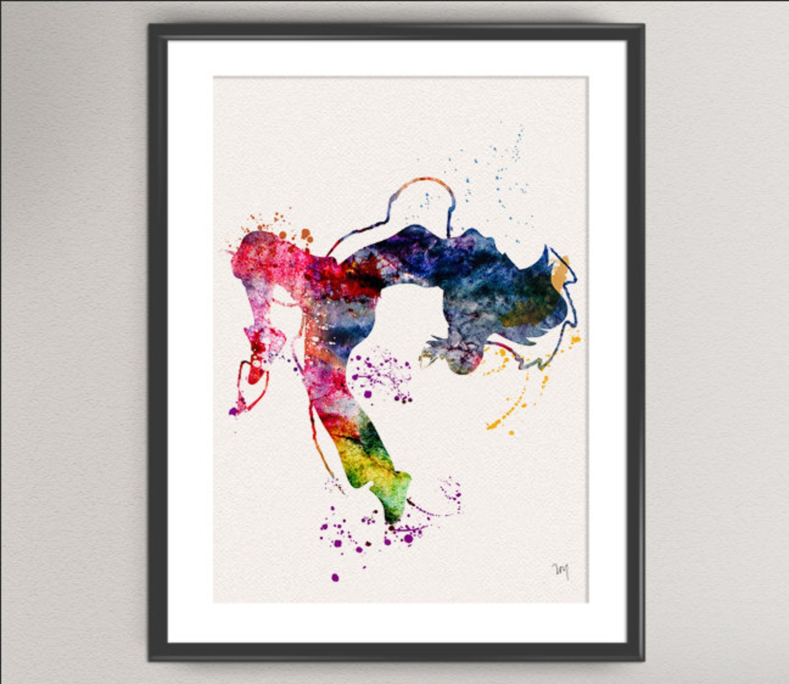 BREAK DANCER Watercolor Art Print Modern Dance Painting Illustrations ...