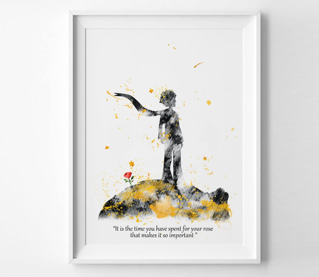 The Little Prince Inspired Watercolor Print the Little Prince Quote Ink ...