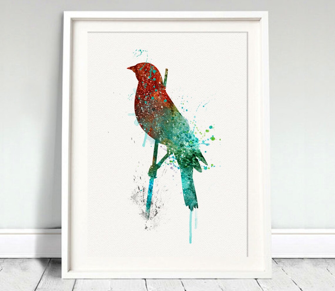 CANARY Bird Watercolor Art Print Bird Painting Ink Watercolor ...